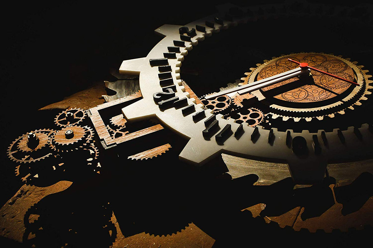 COGWHEELS - Qreative Qick Wooden Wall Clock | Vintage Clocks | Gear Cl ...